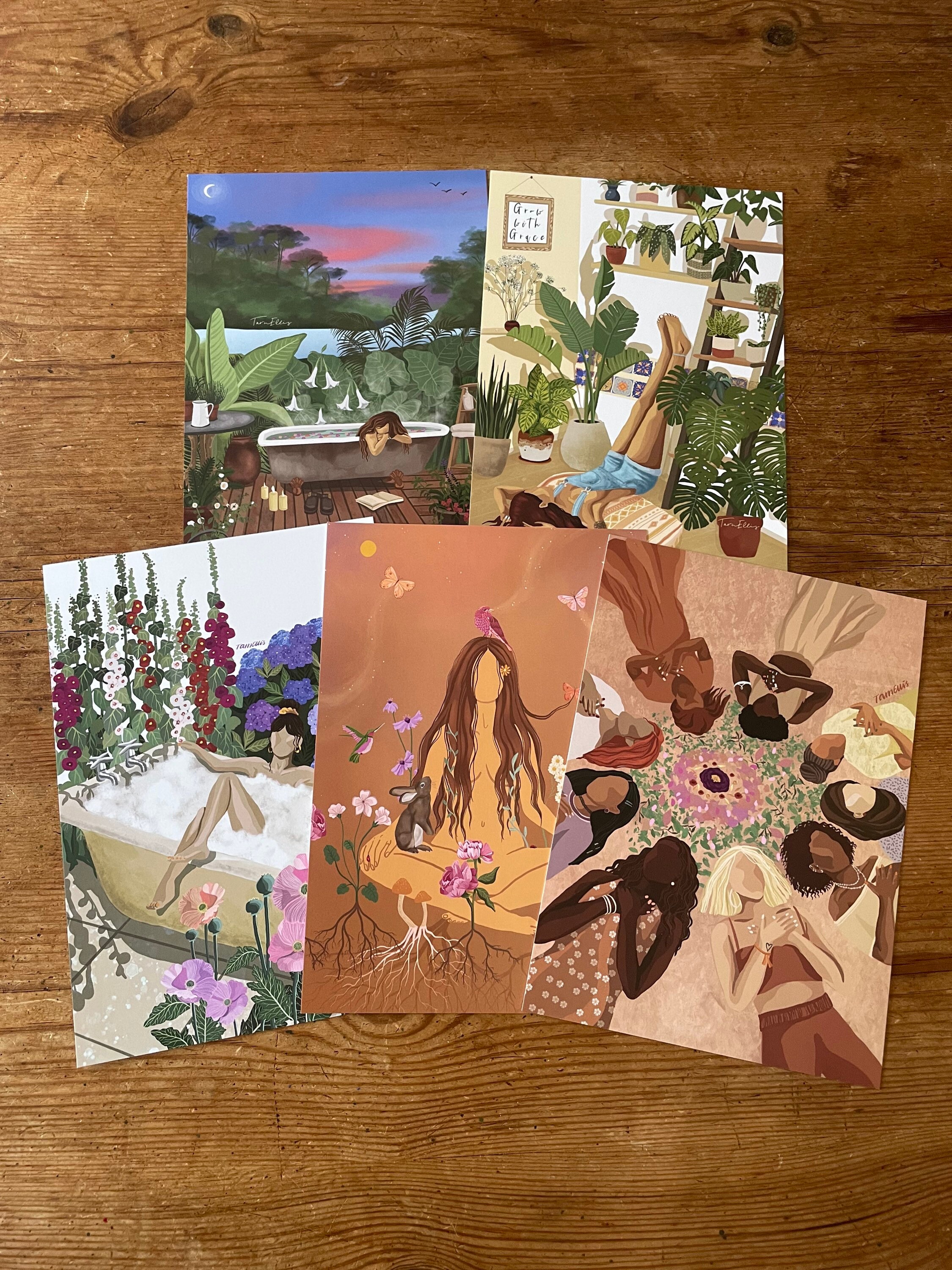 The PLANTS and PEACE Collection Five A5 Nature Women Print - Etsy