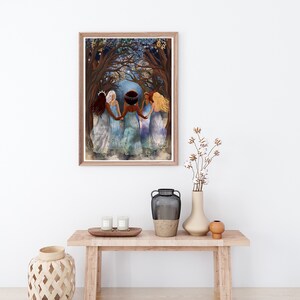 WINTER SOLSTICE- Fine Art Women Circle Illustration Print Wall Decor ...