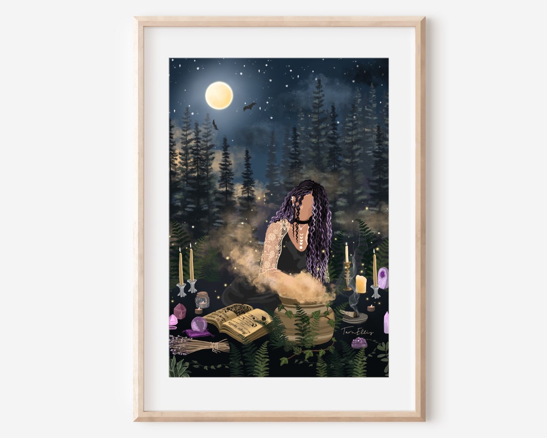 WITCHES SPELLS - Fine Art Print Magical Witchy Couldron Illustration ...