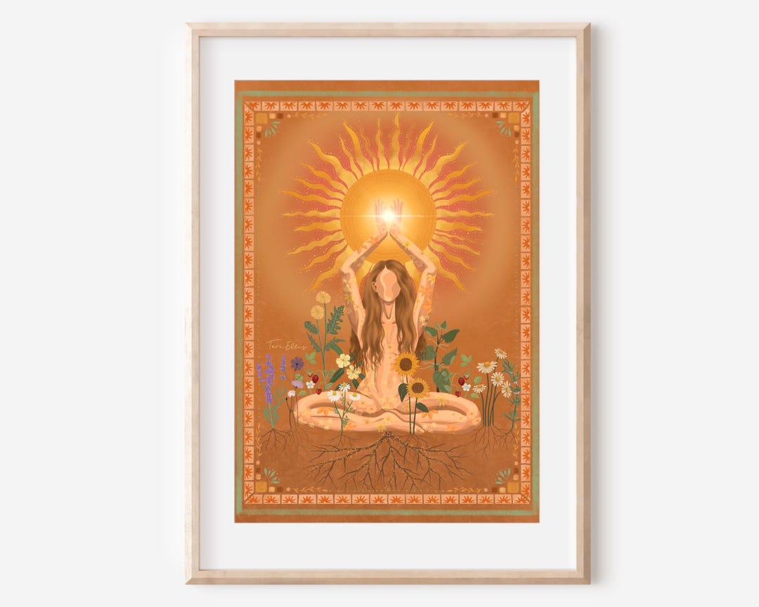 SUN WORSHIPPER - Fine Art Print Summer Solstice Boho Illustration ...