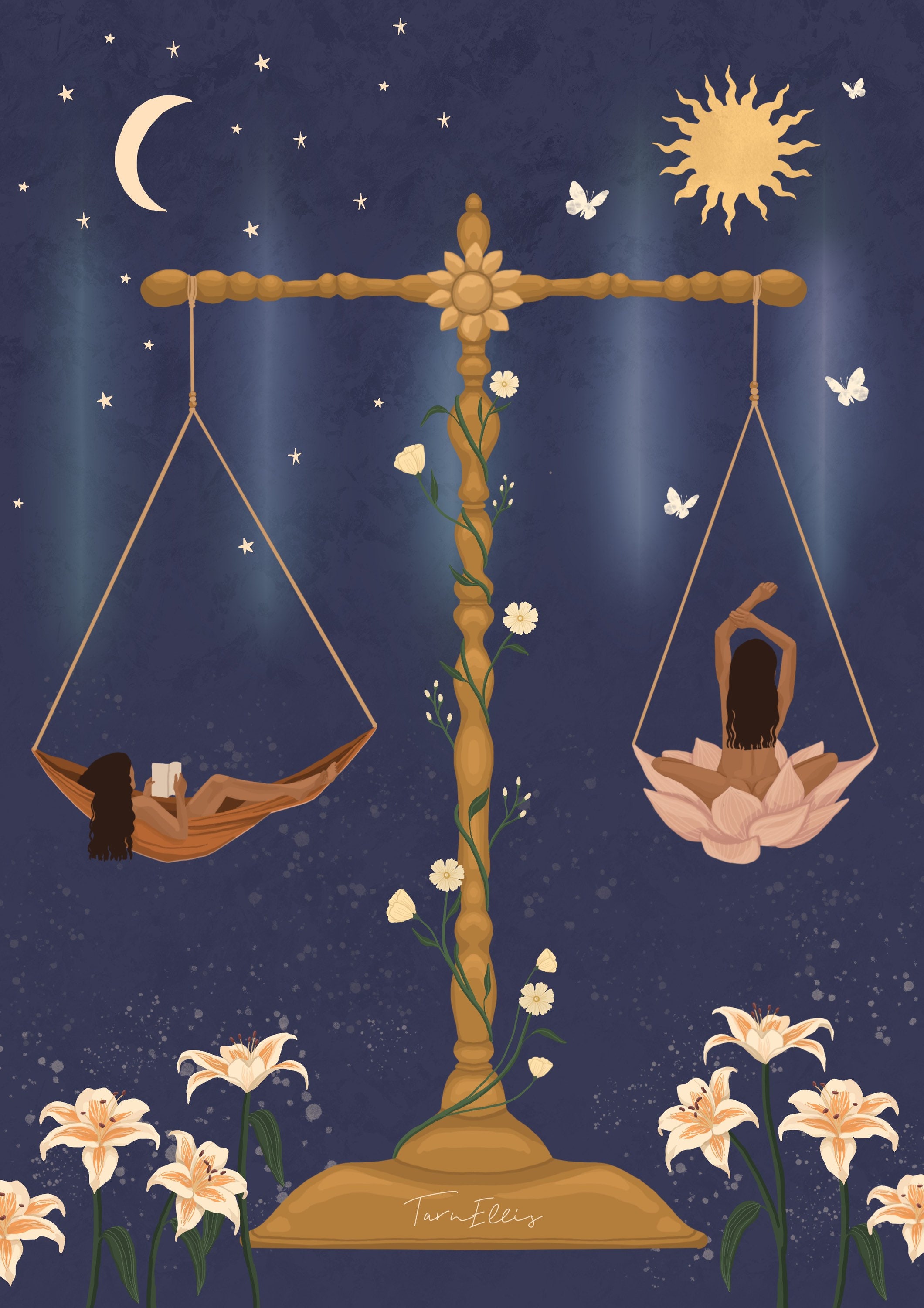 BALANCE Fine Art Self Love Work Play Illustration Print - Etsy