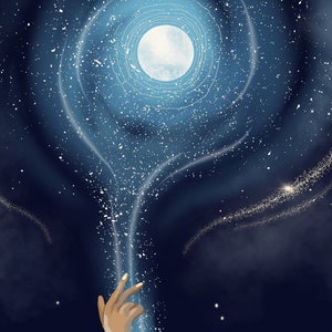 GOLDEN GODDESS Fine Art Magic Woman Cosmic Illustration - Etsy UK