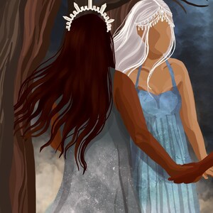 WINTER SOLSTICE- Fine Art Women Circle Illustration Print Wall Decor ...
