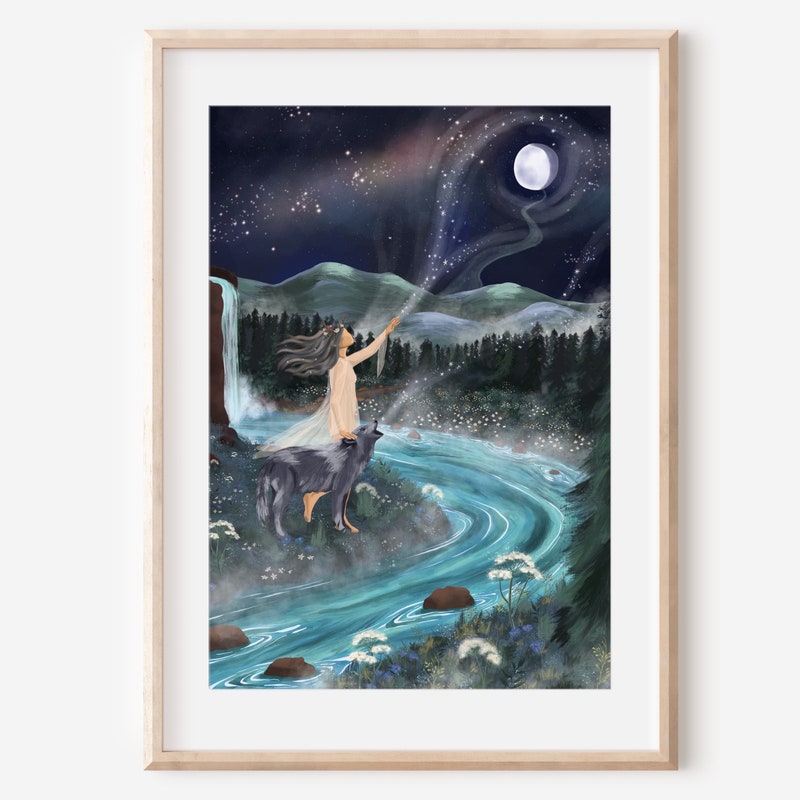 Whimsical Wolf Wall Art - Etsy UK