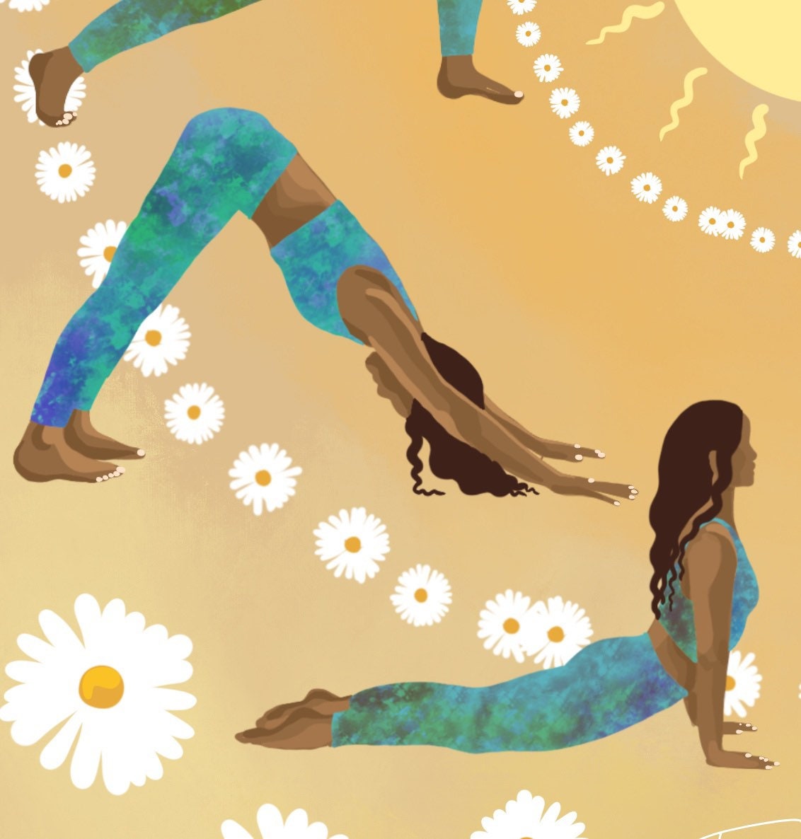 SUN SALUTATION A Fine Art Illustration Yoga Yogi Pose Asana - Etsy