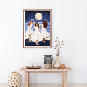 MOON DANCE Fine Art Print Full Moon Unity Diversity Fashion - Etsy