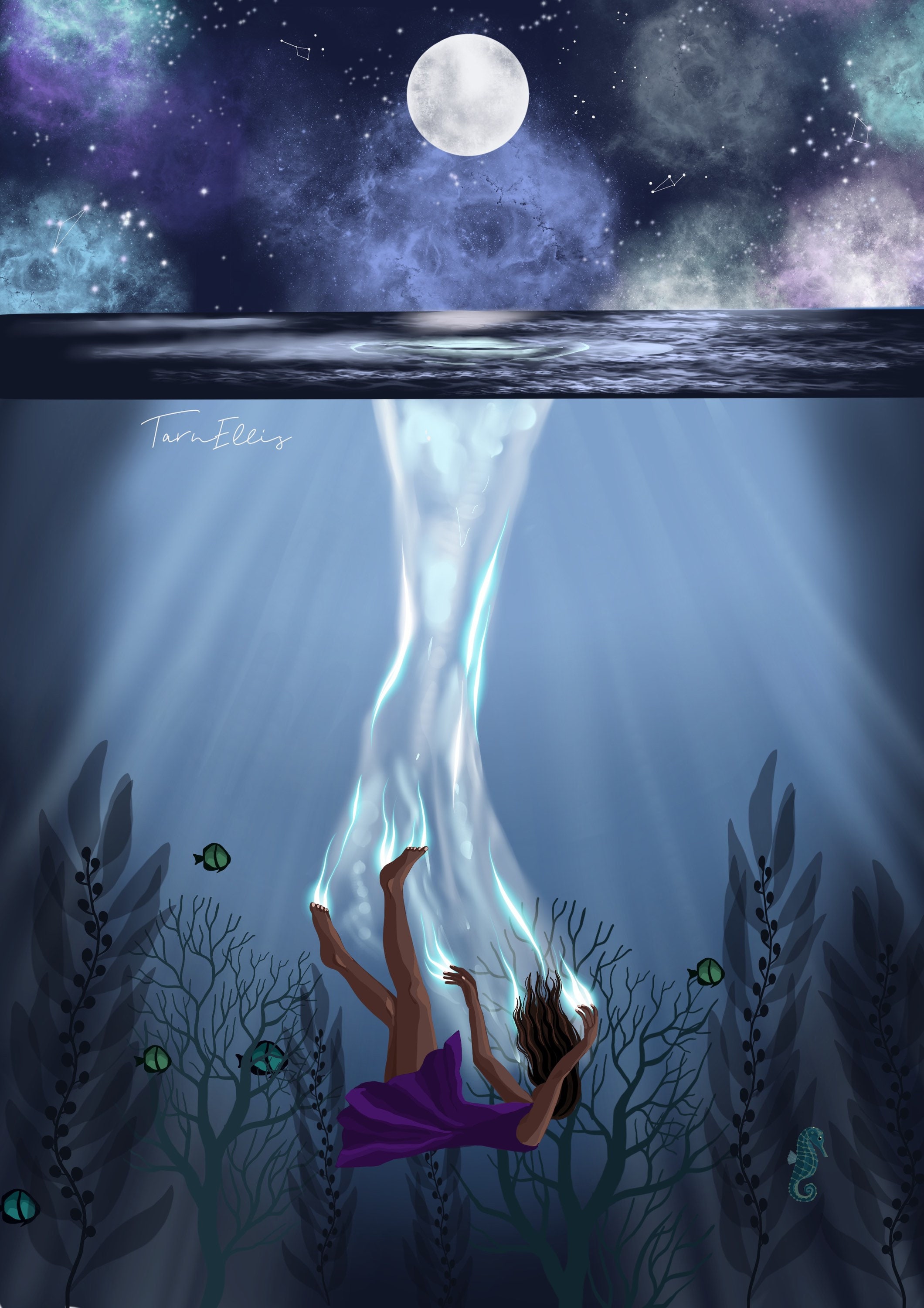 THE DEPTHS Fine Art Shadow Spiritual Ocean Print - Etsy