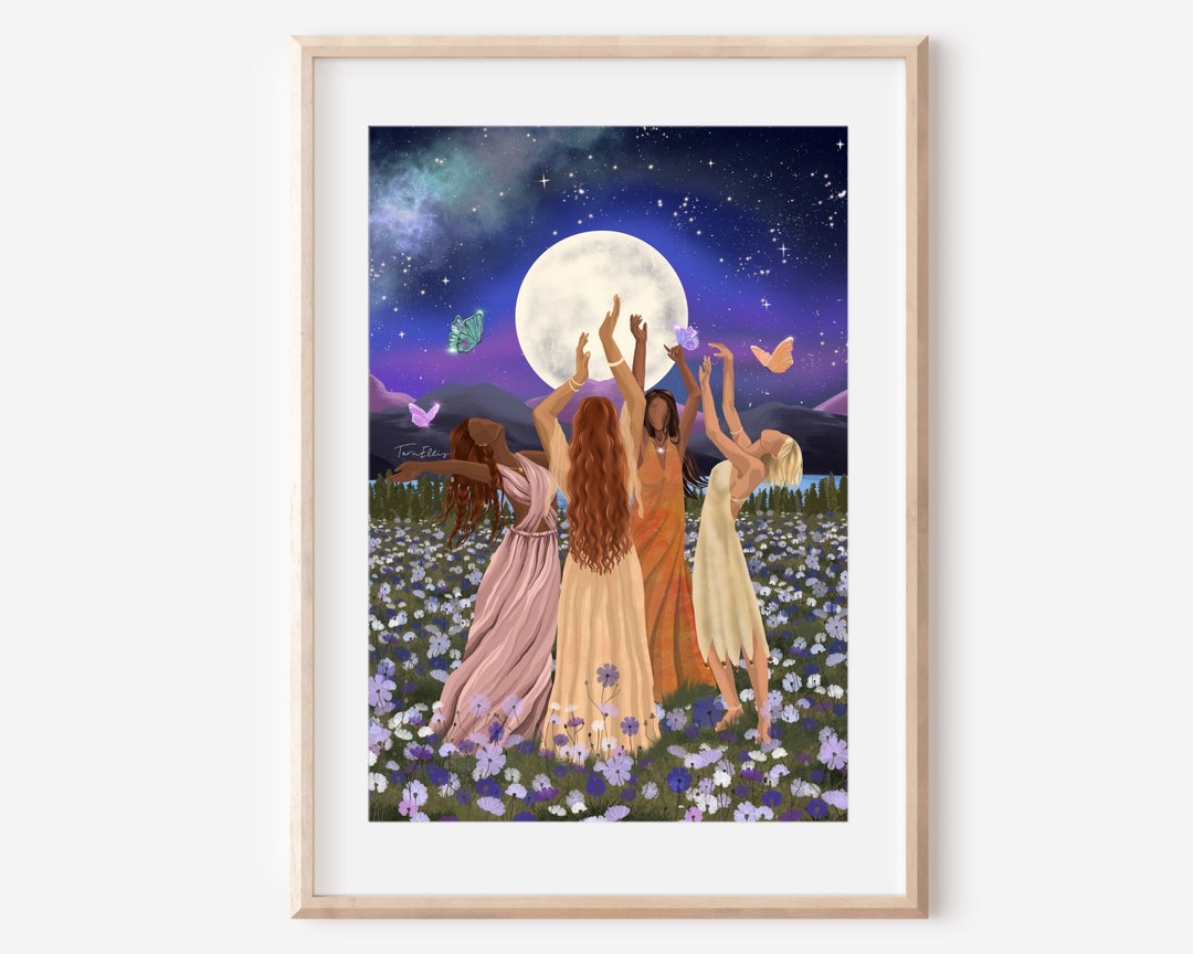 CHERISHING LIFE - Fine Art Print Flower Friendship Dancing Celebration ...