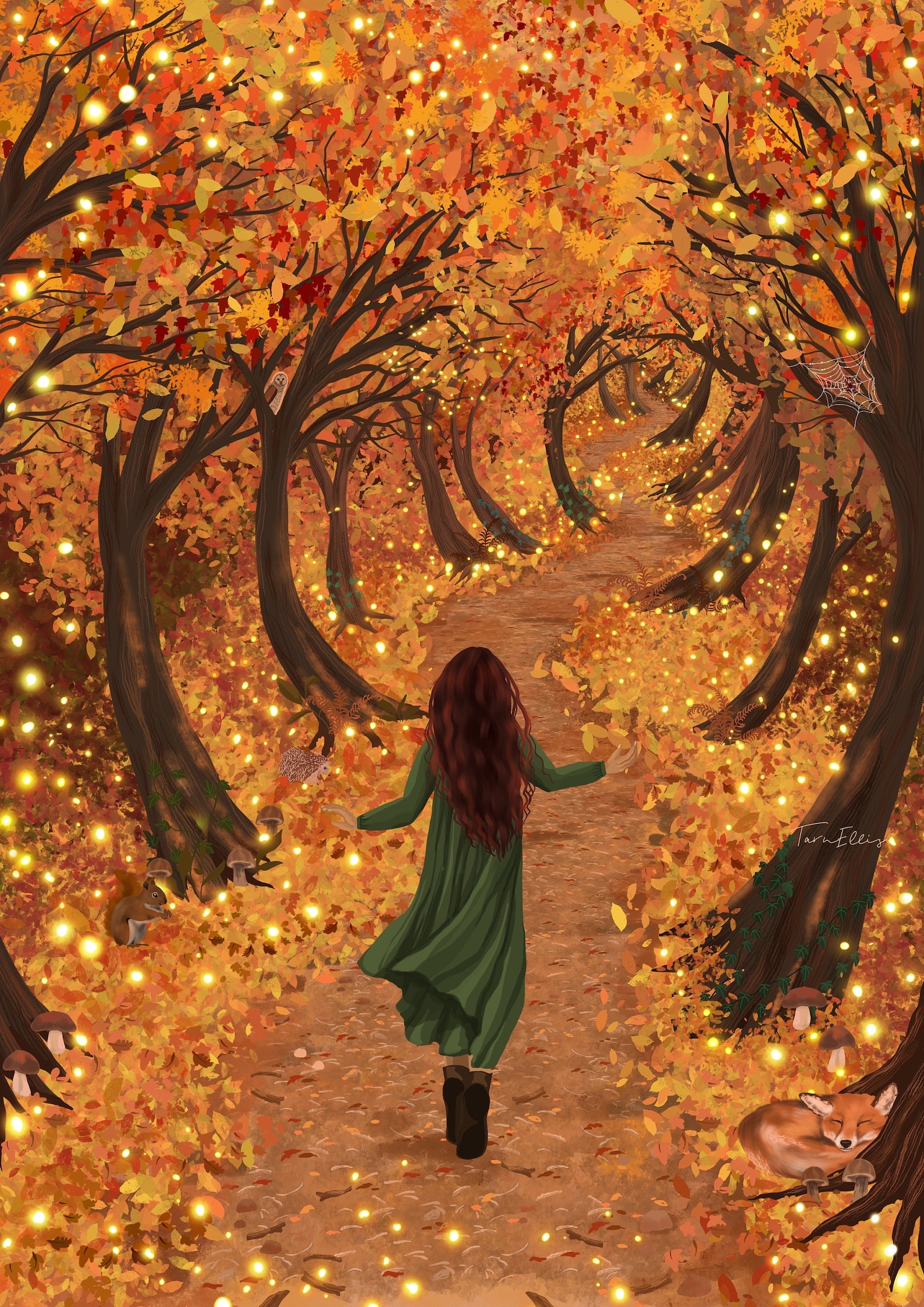 AUTUMN MAGIC - Fine Art Print Magical Fall Scene Cosy Winter ...