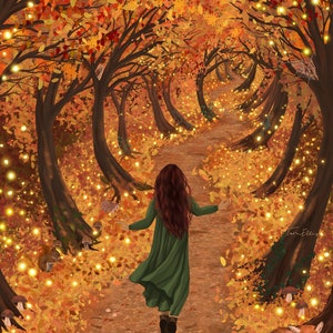 AUTUMN MAGIC - Fine Art Print Magical Fall Scene Cosy Winter ...
