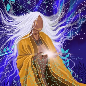 HEALER - Fine Art Print Healing Woman Spiritual Illustration Wall Decor ...