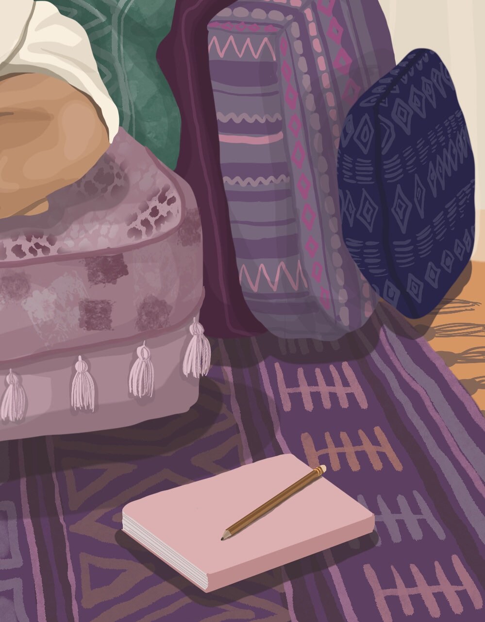 JUST BREATHE Fine Art Relax Chill Woman Illustration Print - Etsy