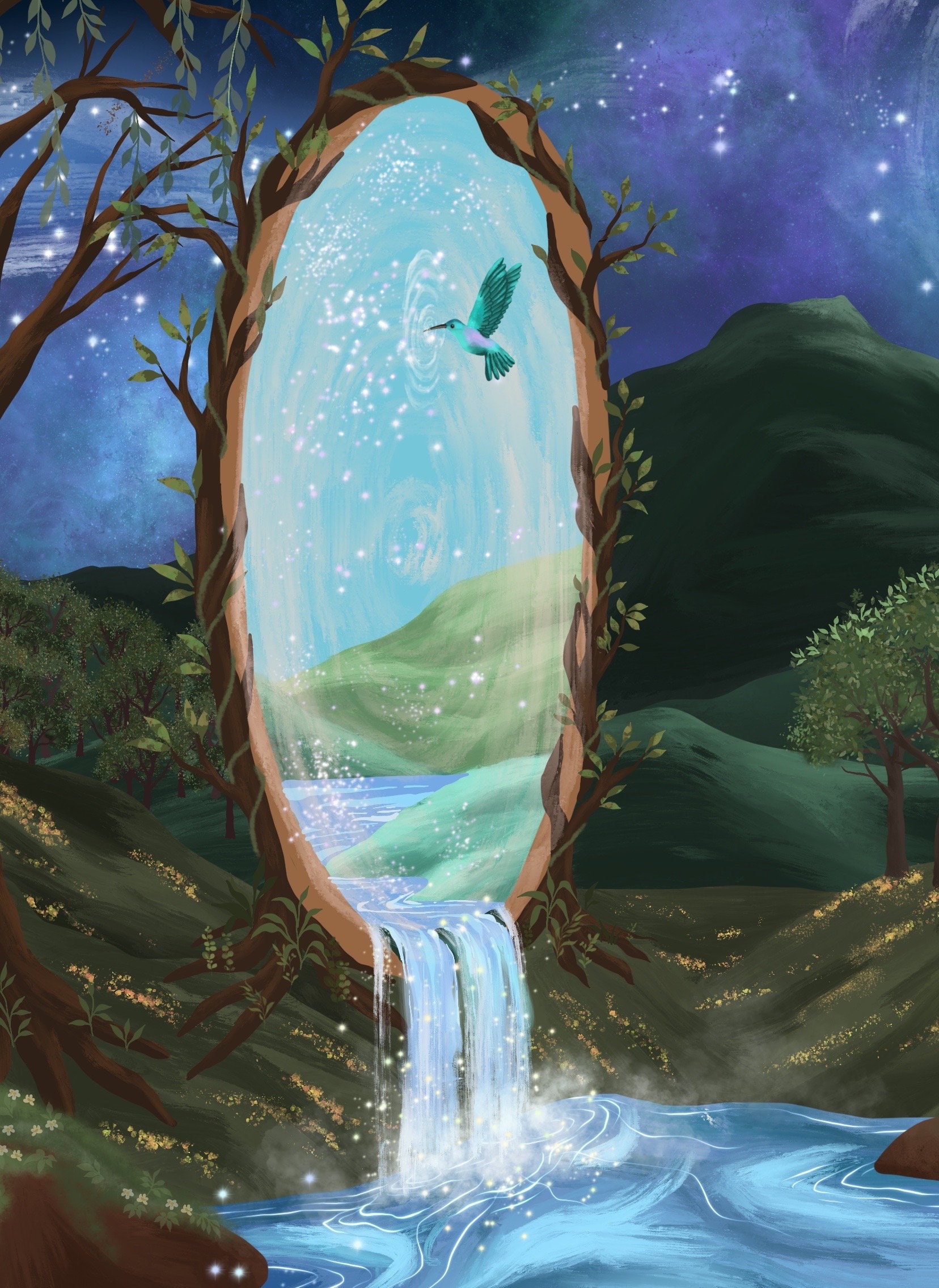 THE PORTAL - Fine Art Print Mother Nature Gaia Earth Illustration Wall ...