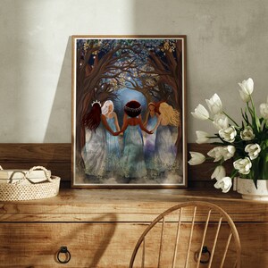 WINTER SOLSTICE- Fine Art Women Circle Illustration Print Wall Decor ...