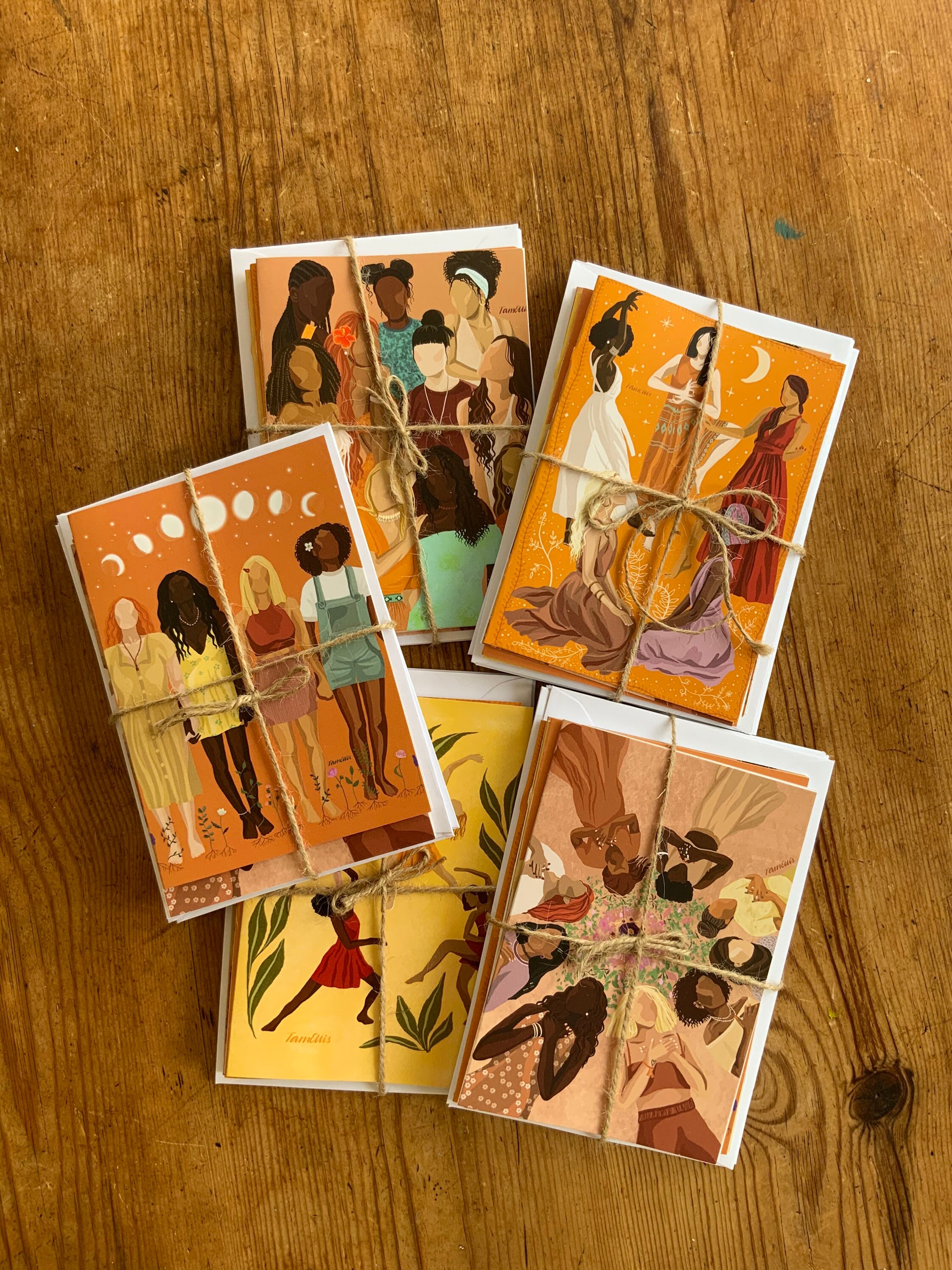 Unity gift card set 5 A6 cards fine art illustration - Etsy Polska