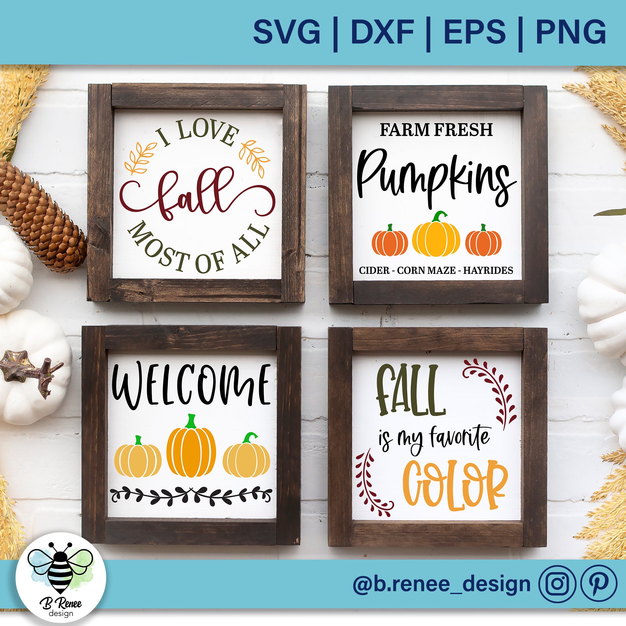 Fall Sign SVG Mini Bundle Fall Farmhouse Sign SVG Fall | Etsy