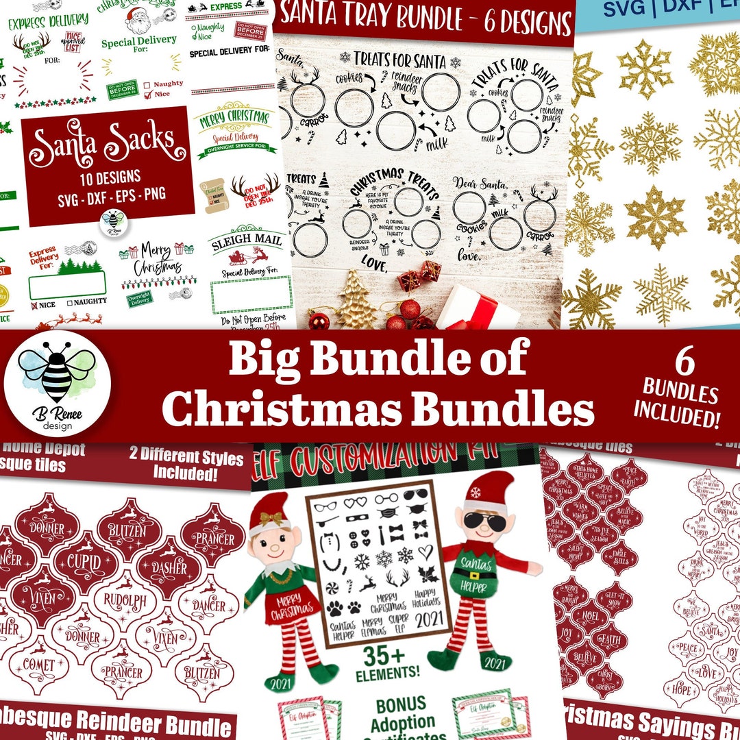 Christmas SVG Bundles | Santa Plate SVG | Santa Sack SVG | Arabesque ...