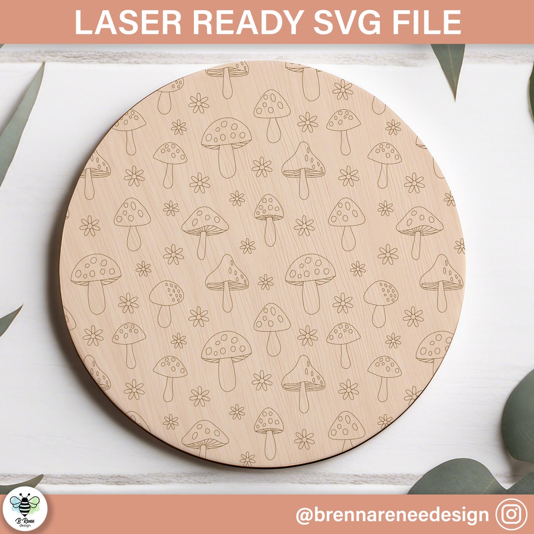 Mushroom Seamless Pattern SVG | Laser File | Laser Scoring SVG ...