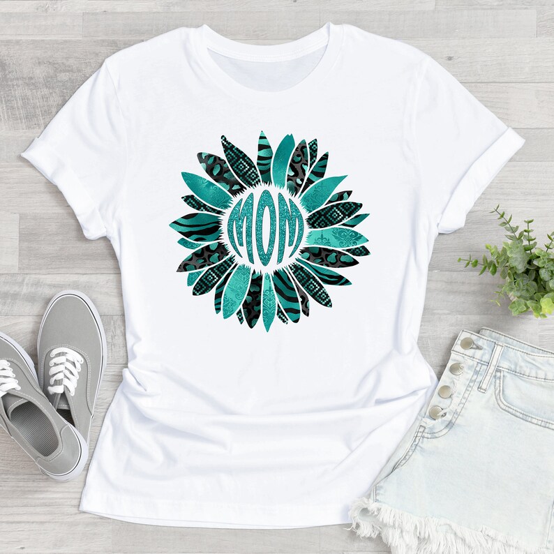 Turquoise Mom Sunflower PNG Sunflower Sublimation Design - Etsy