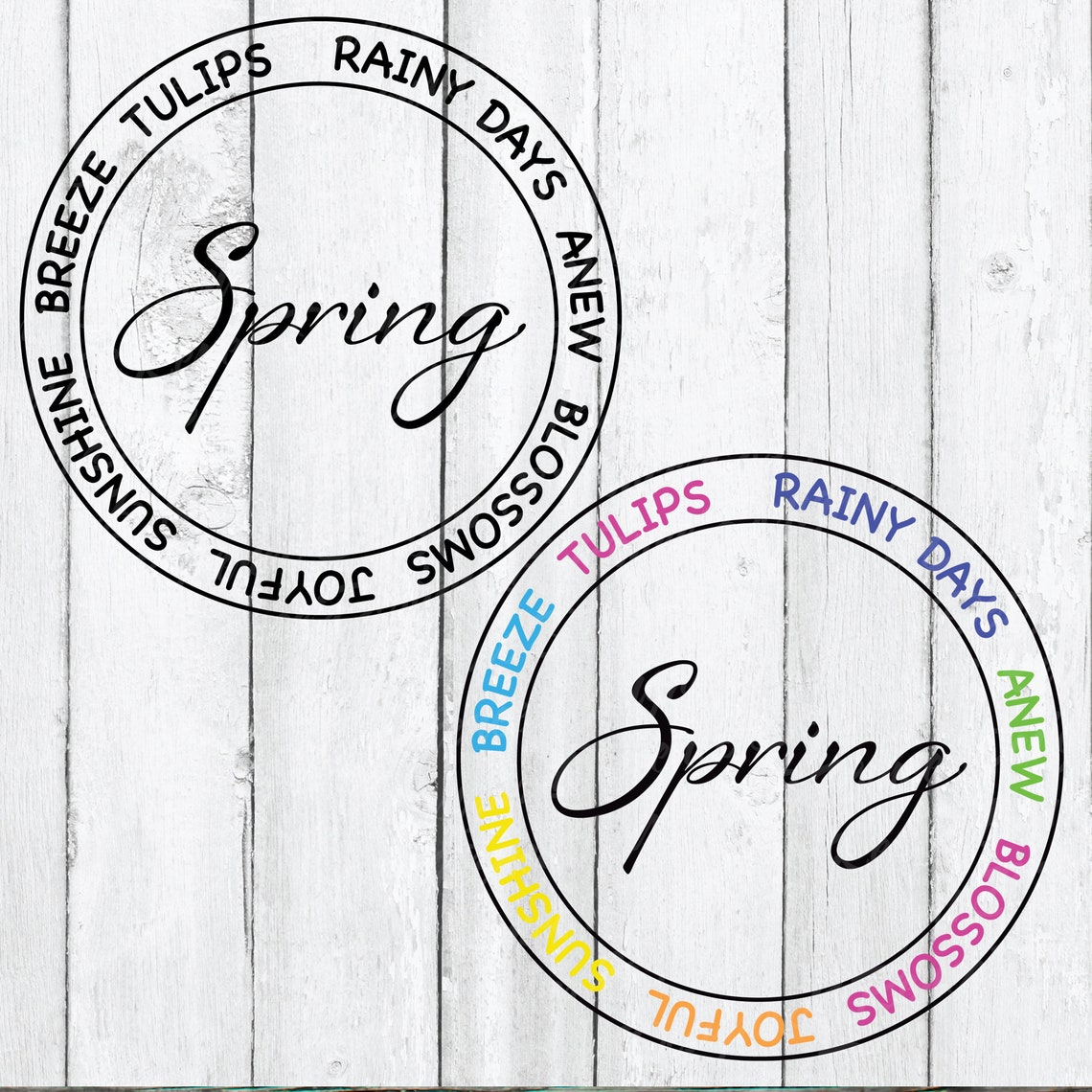 Spring SVG Spring Sign Design Round Sign SVG Spring | Etsy
