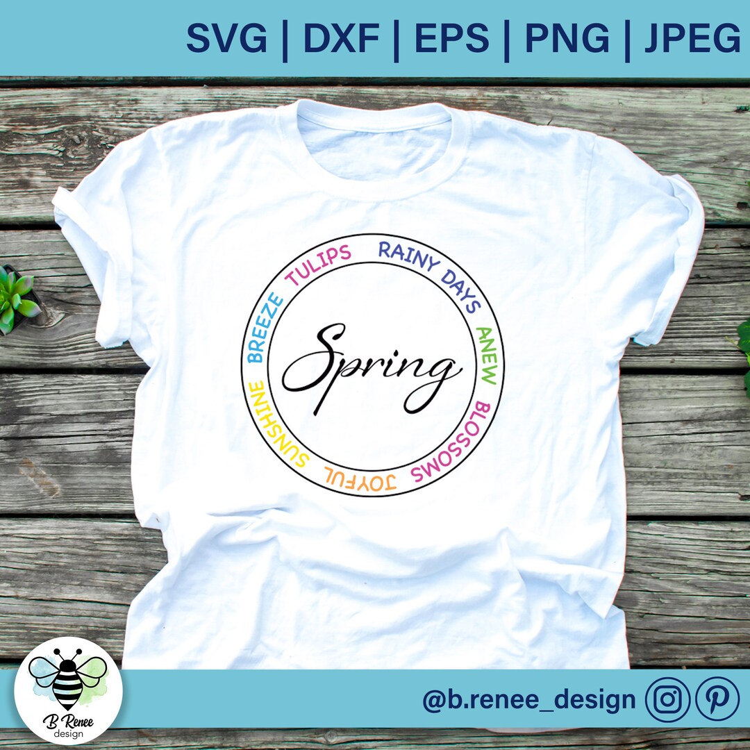 Spring SVG | Spring Sign Design | Round Sign SVG | Spring Printable ...