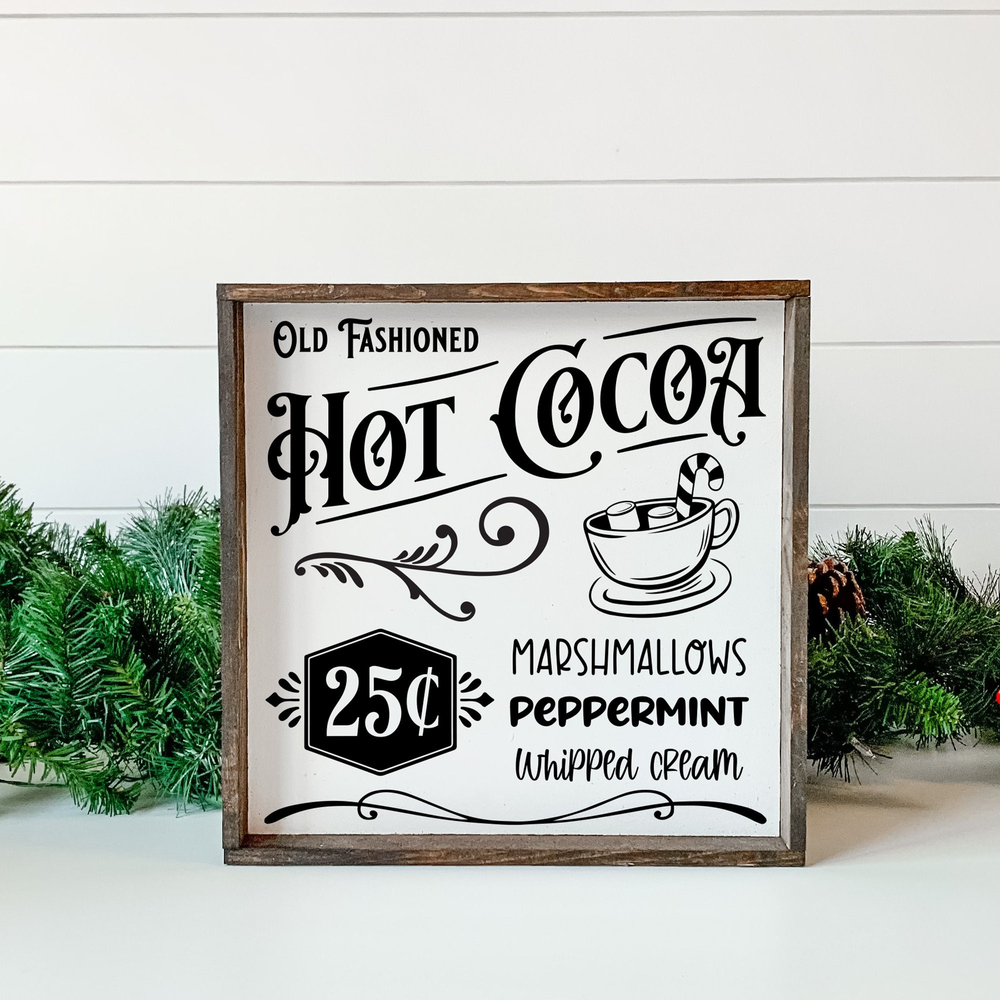 Hot Cocoa SVG Vintage Christmas Sign Hot Cocoa Bar Sign - Etsy