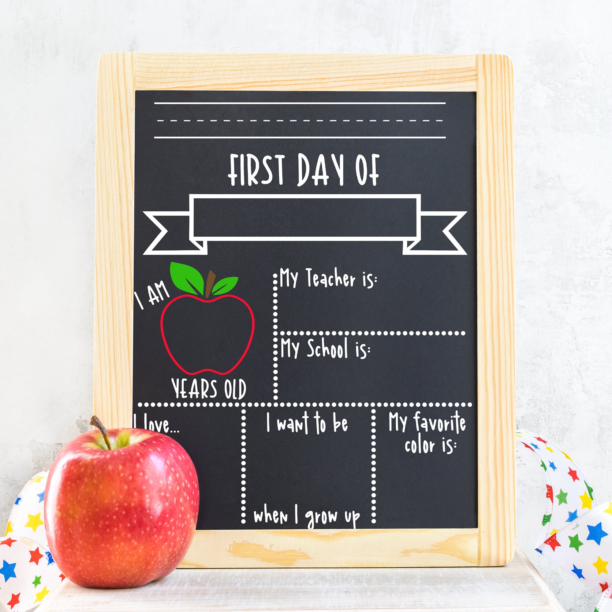 Back to School Chalkboard Sign SVG First Day of School SVG - Etsy