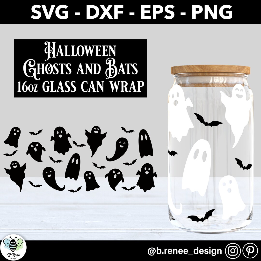 Halloween Ghost Can Glass Wrap SVG: Libbey 16oz (digital Download) - Etsy