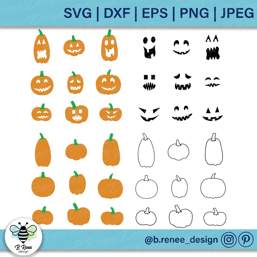 Jack O'lantern SVG Bundle | Jack O'lantern Face SVG Bundle | Pumpkin ...