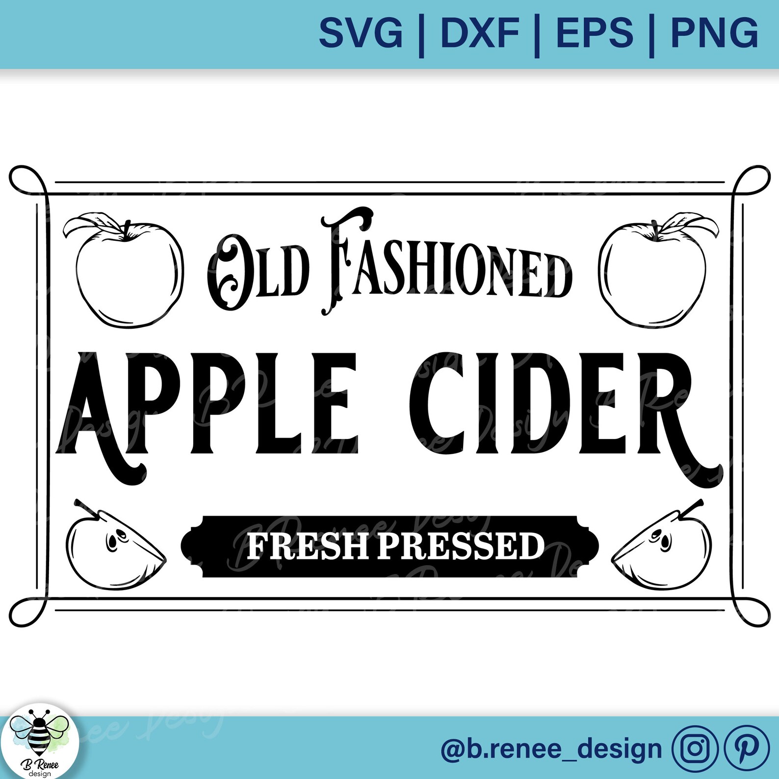 Old Fashioned Apple Cider SVG Vintage Fall Sign SVG Apple - Etsy