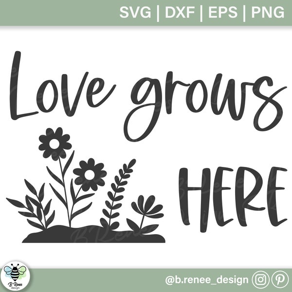 Love Grows Here Tree Svg - Etsy