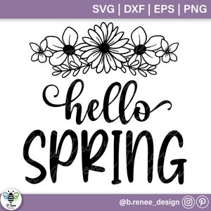 Hello Spring SVG | Spring Flowers SVG | Spring Quote | Spring Sign Svg ...