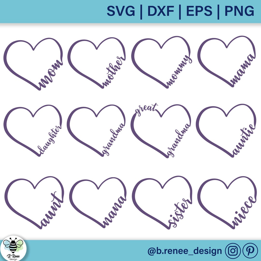 Heart SVG Bundle | Mothers Day SVG | Gift Ideas for Her | Heart SVG ...