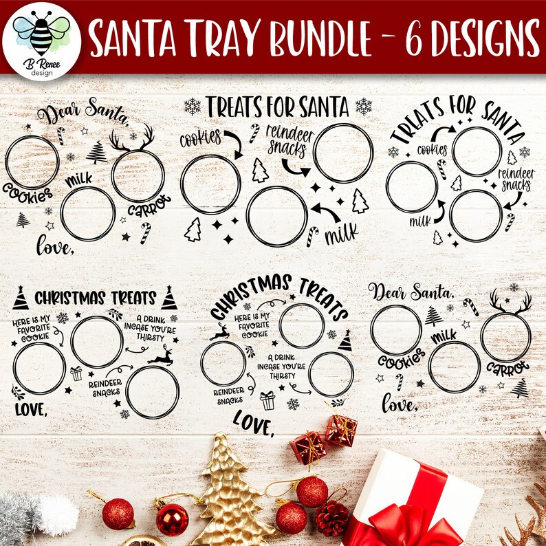 Christmas SVG Bundles Santa Plate SVG Santa Sack SVG - Etsy