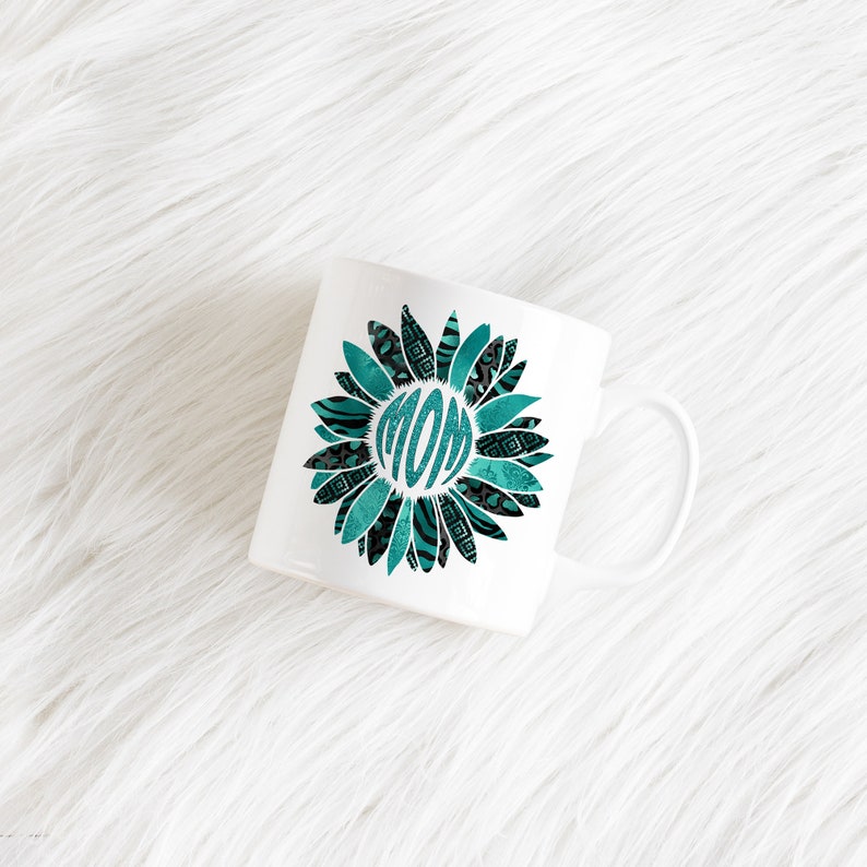 Turquoise Mom Sunflower PNG Sunflower Sublimation Design - Etsy