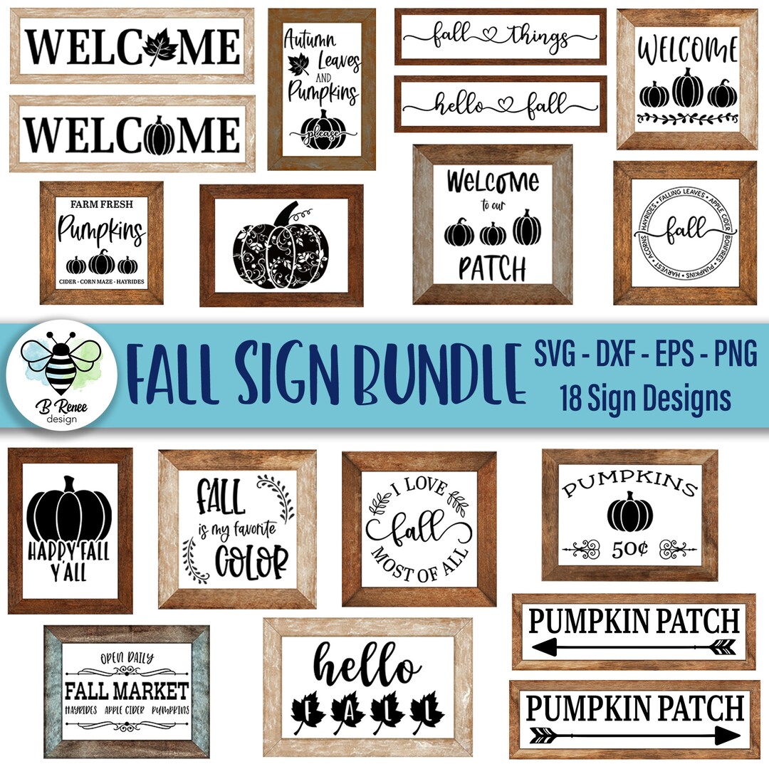 Fall Sign SVG Bundle: Farmhouse Autumn Decor (digital Download) - Etsy