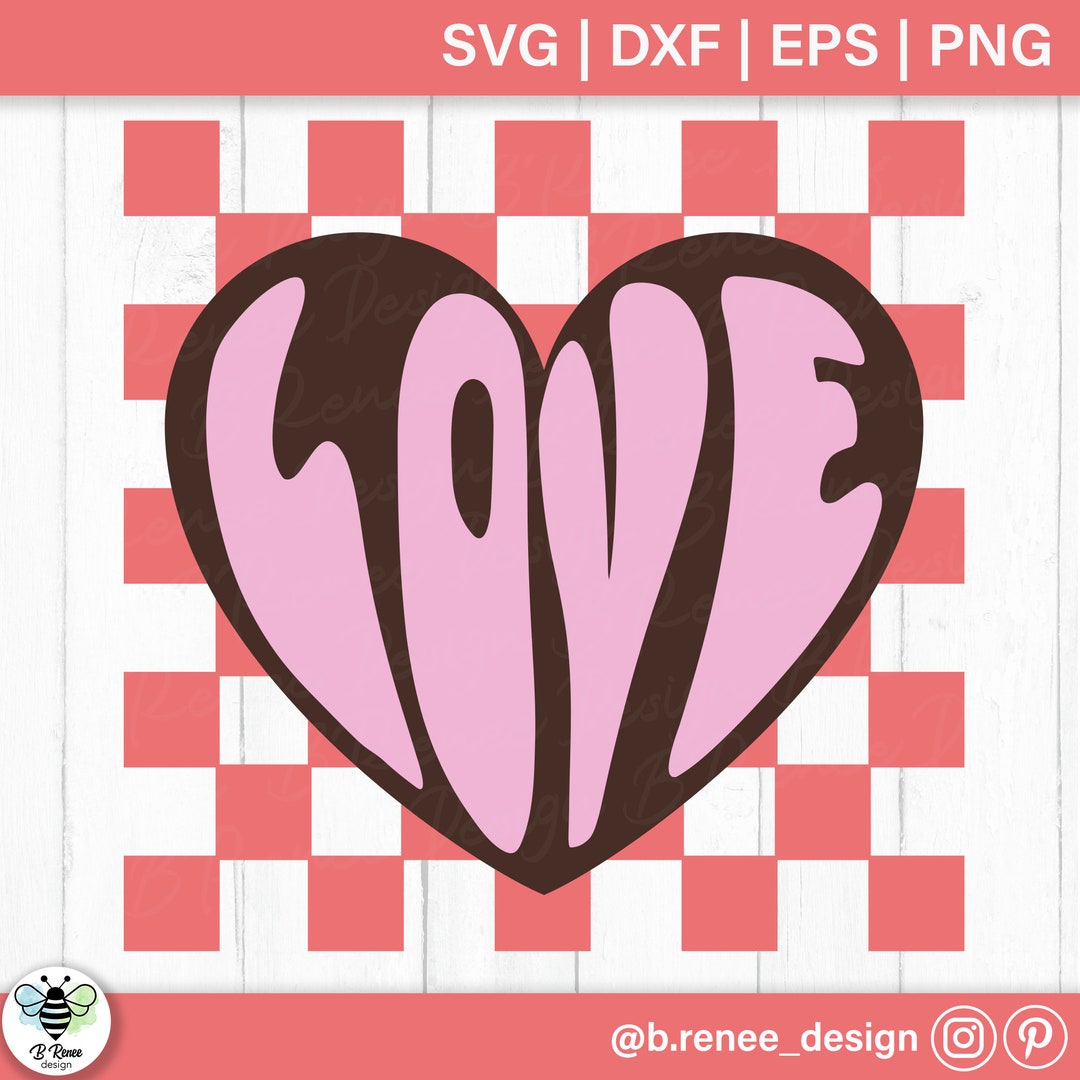 Retro Valentines Day Heart SVG: Love Design (digital Download) - Etsy