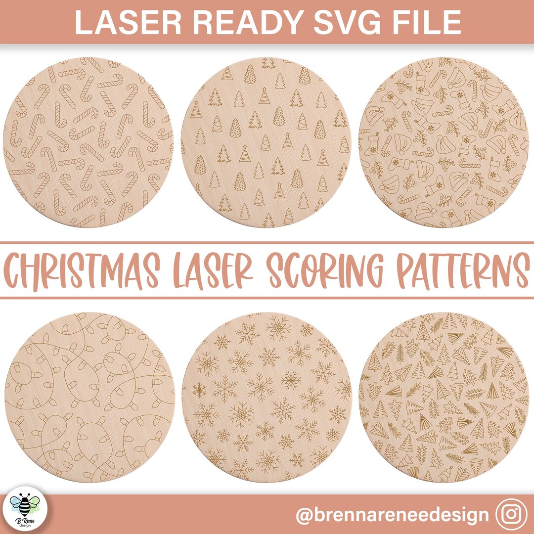 Christmas Laser Scoring Pattern Bundle | Christmas Glowforge File ...