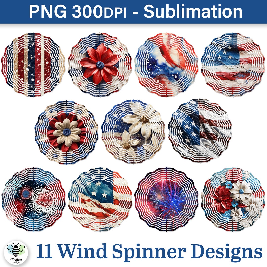 4th of July Wind Spinner Bundle | Patriotic Wind Spinner Designs | Wind ...