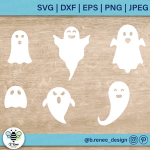 Ghost SVG Bundle | Halloween Ghosts | Ghost Clip Art | Halloween SVG ...