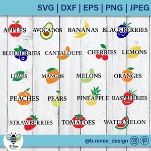 Garden Label SVG and PNG Bundle: Fruit, Vegetable, Herb Designs ...