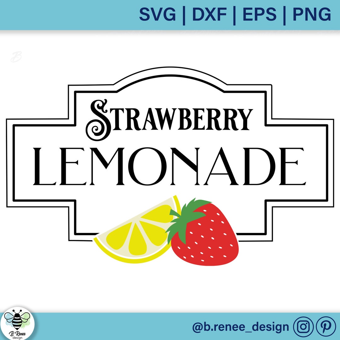 Strawberry Lemonade Sign SVG | Vintage Lemonade Sign | Farmhouse Sign ...