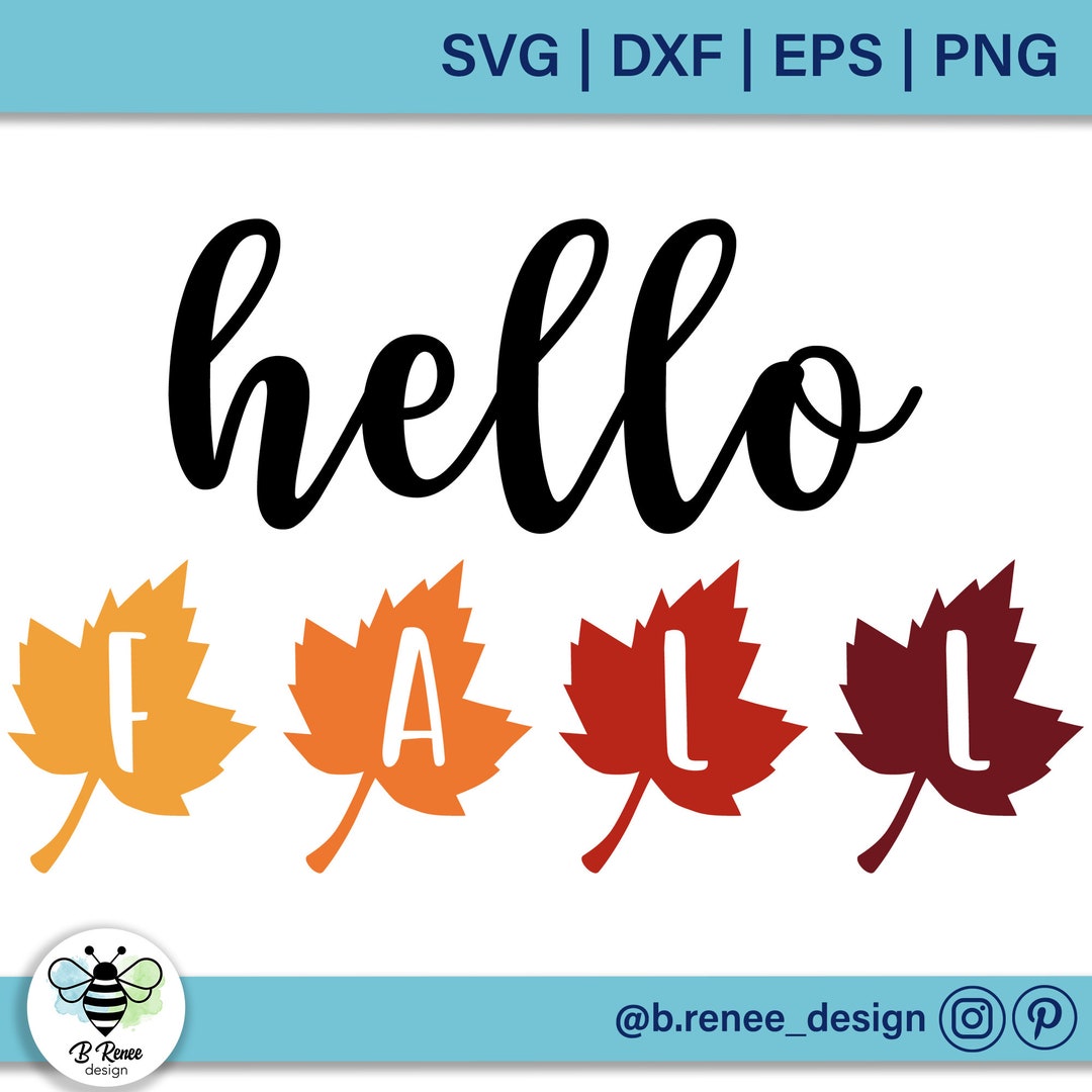 Hello Fall Sign SVG Hello Fall With Leaves Sign Fall Sign - Etsy