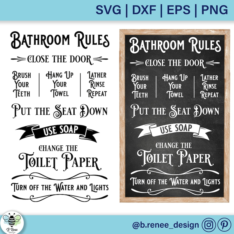 Bathroom Rules Svg - Etsy
