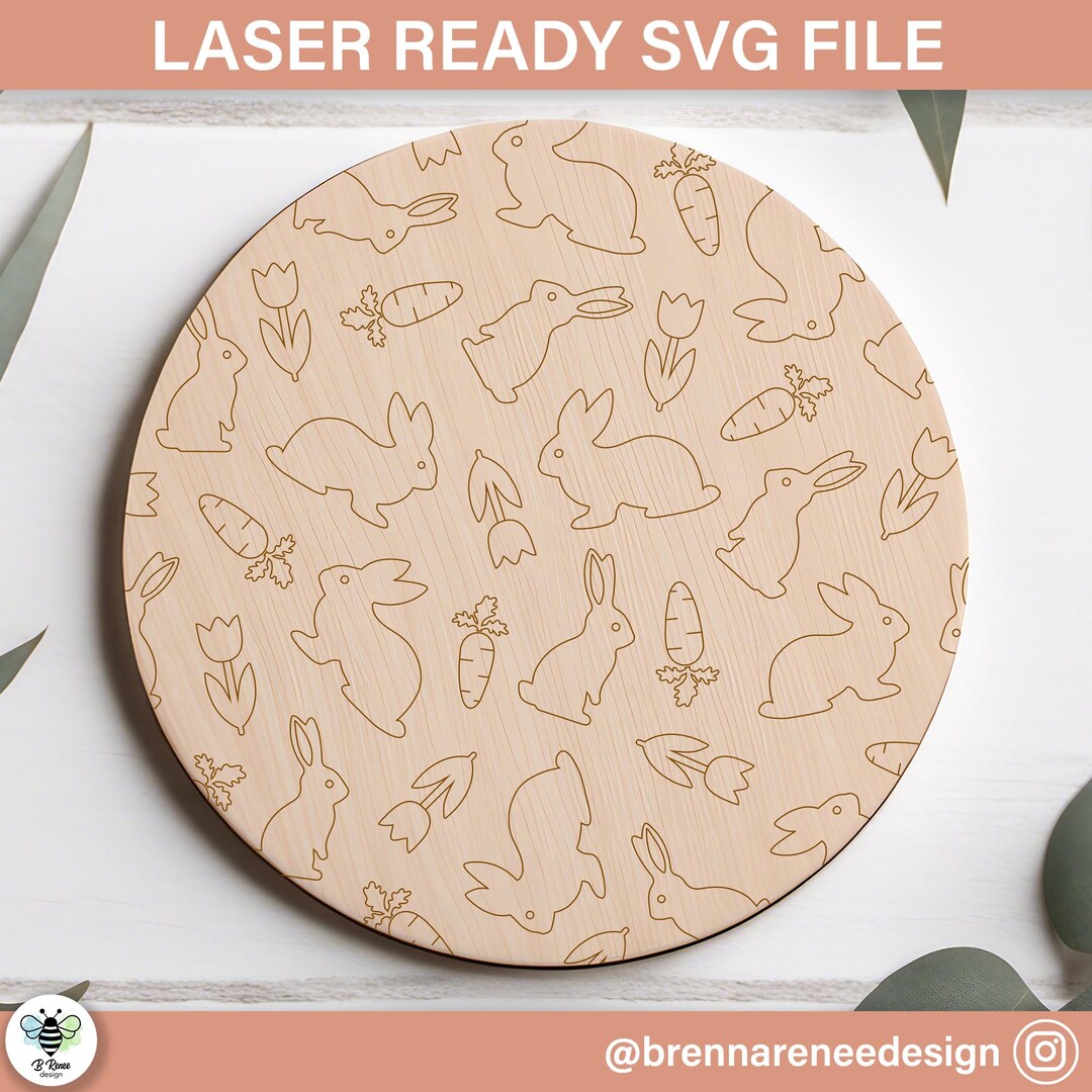 Easter Laser Scoring Pattern | Bunny Laser File SVG | Sign Backer ...