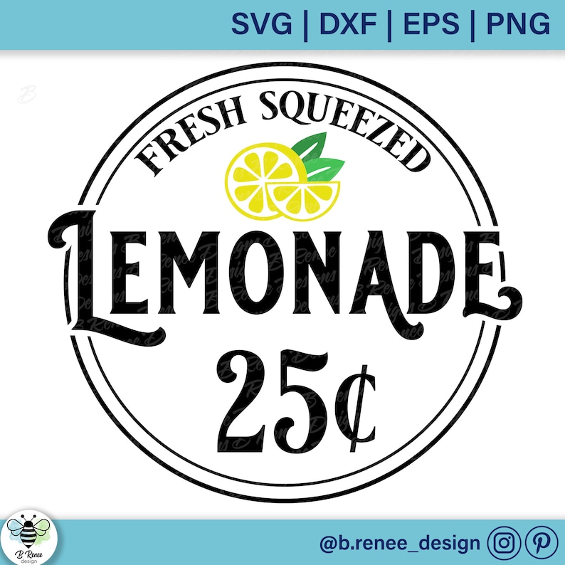 Fresh Squeezed Lemonade SVG Farmhouse Lemonade Sign | Etsy