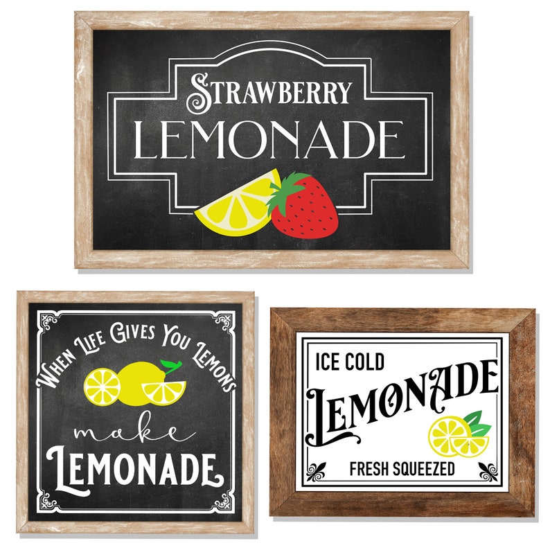 Lemonade Sign SVG Bundle: Vintage Summer Decor (digital Download) - Etsy