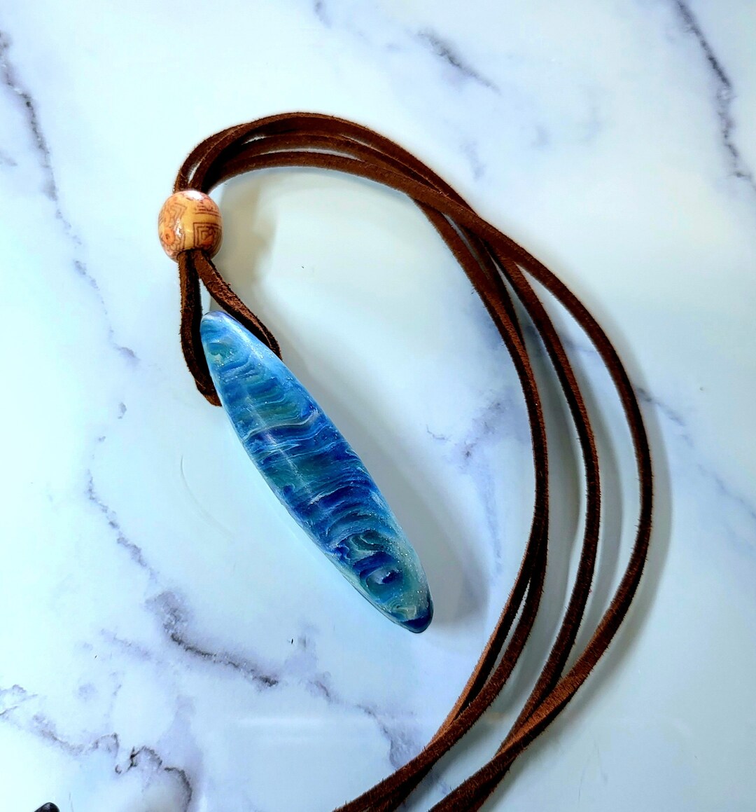 Polymer Clay Ocean Inspired Statement Pendant, Dagger Style , Adult ...