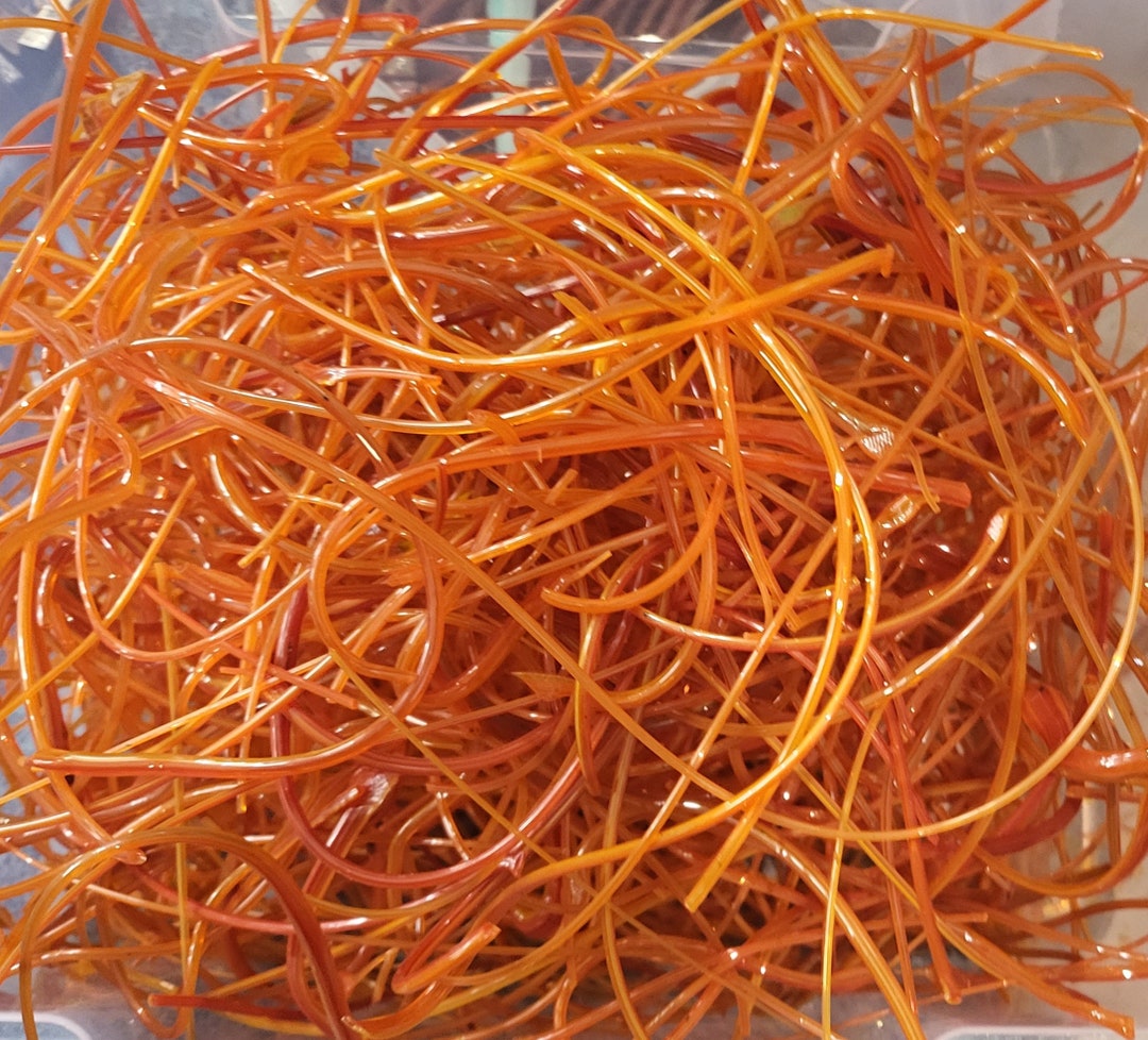 Orange Vitrigraph Stringers Streaky Shiny Mix 90COE Bullseye Glass ...