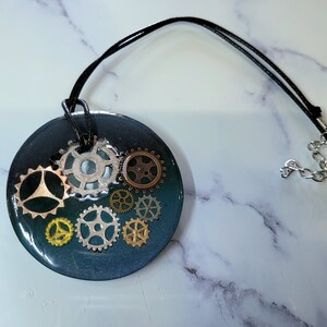 Polymer Clay Statement Pendant, Doughnut Clockworks , Adult Fidget Busy ...